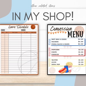 Editable Basketball Game Day Snack Schedule Template. Instant Download ...