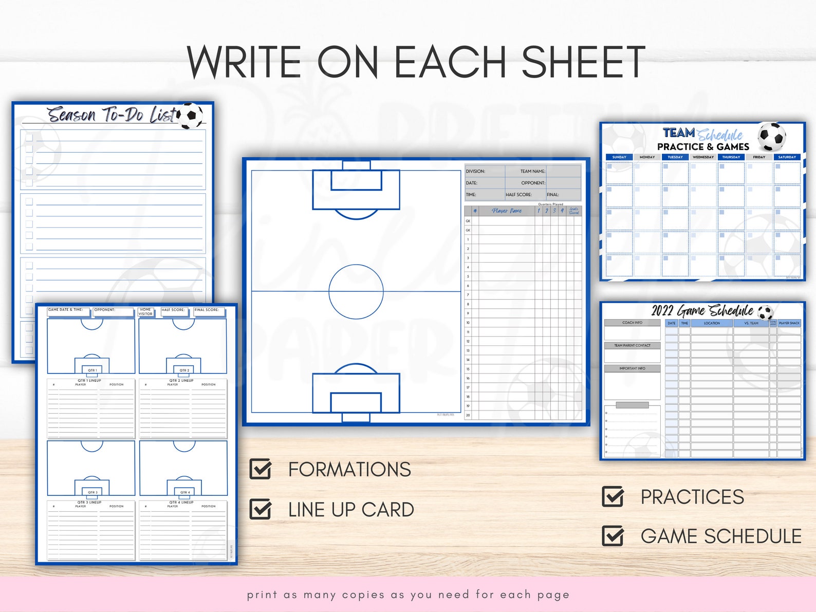 Printable Soccer Team Management Planner for Coach and Team Mom, Game ...