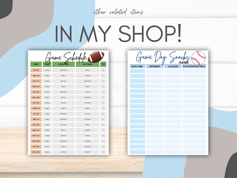 Editable Team Contact List, Instant Download for Coach, Team Mom or Dad ...