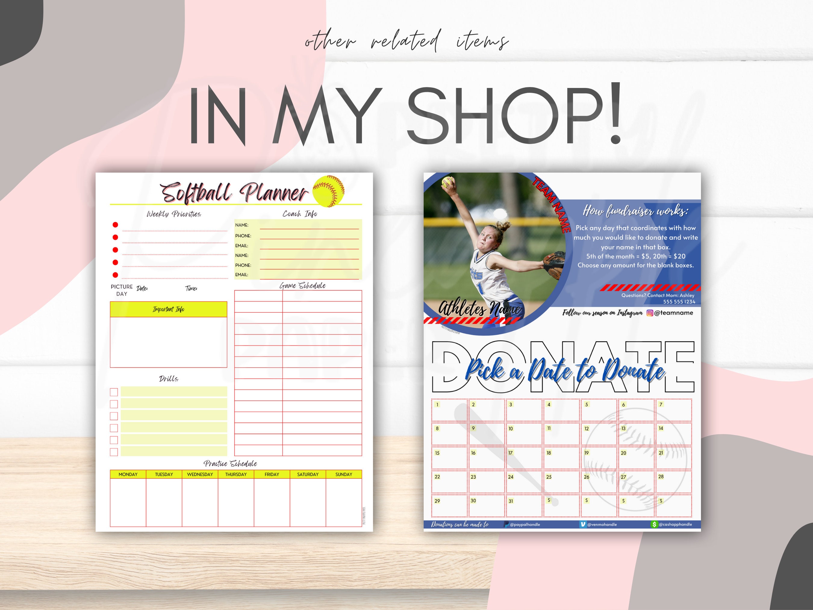 Printable Softball Team Management Planner for Coach and Team Mom, Game ...