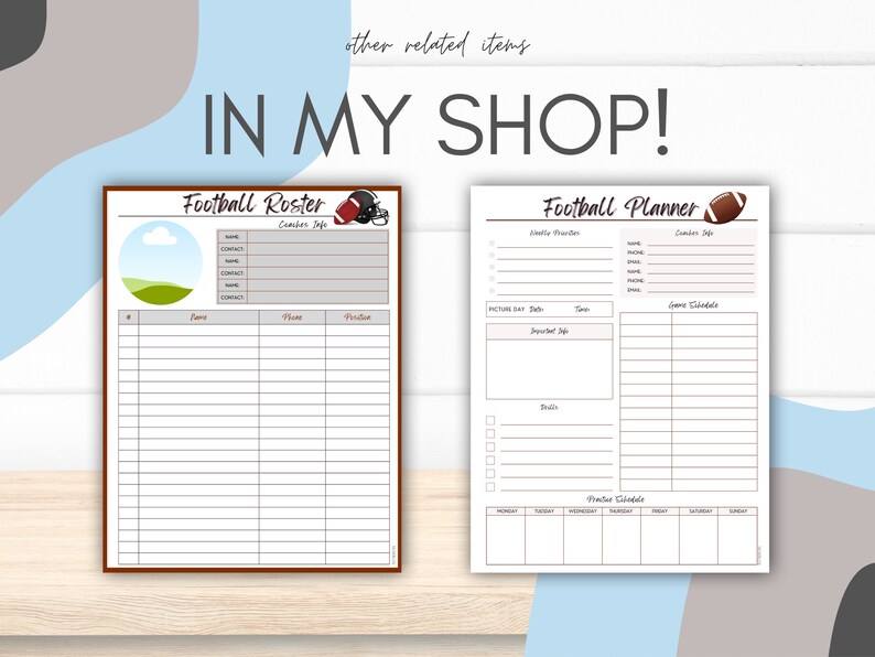 Editable Football Game Schedule Template Instant Download to Organize ...
