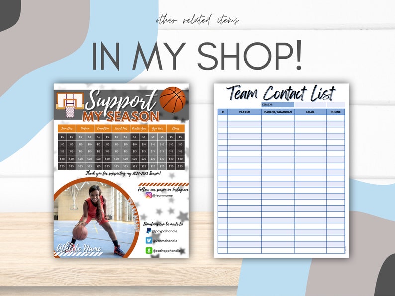 Editable Basketball Snack Sign up & Game Schedule Template Bundle ...