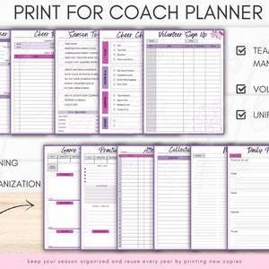 Printable Cheer Planner for Coach, Captain and Team Mom, Cheer Squad ...