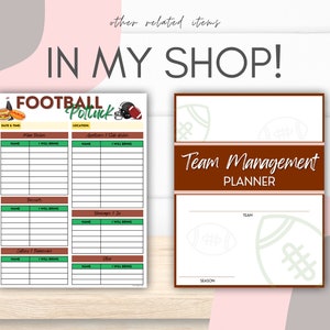 Printable Football Team Management Planner for Coach and Team - Etsy