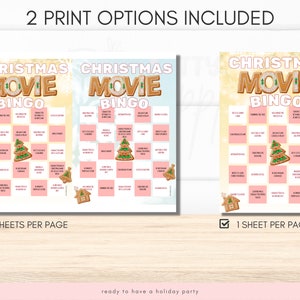 Christmas Movie Bingo Game, Printable Holiday Activity Game, Viewing ...