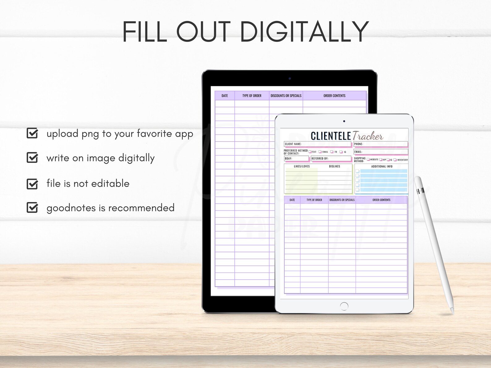 Printable Customer Tracker Planner Sheet Instant Download. Clientele ...
