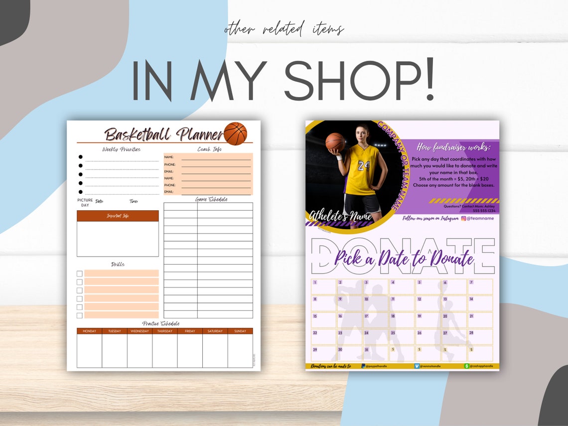 Editable Basketball Game Schedule Template Instant Download to Organize ...