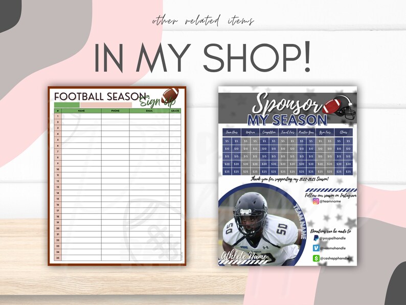 Printable Football Team Game Day and Snack Schedule, Instant Download ...