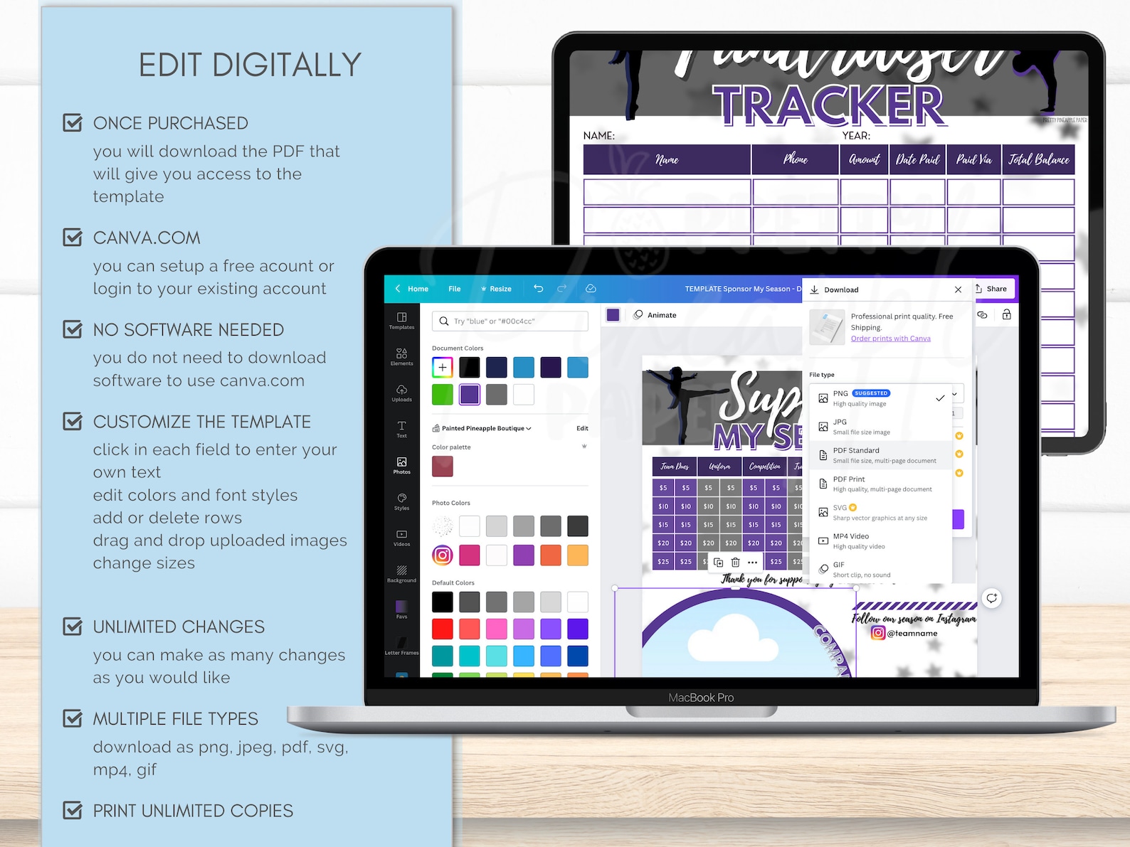 Editable Dancer - Sponsor My Season Fundraiser Template, Instant ...