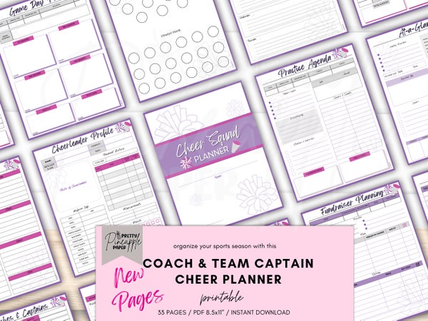 Cheer Coach Planner, Printable Cheer Planner, Cheer Season Planner ...