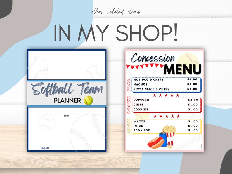 Editable Softball Attendance Template, Instant Digital Download, Edit ...