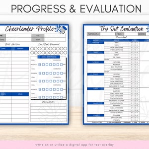 Printable Cheer Progress, Skills, Goals, Tumbling, Evaluation, Jump ...