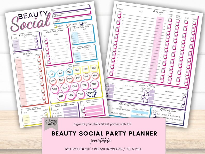 Printable Color Street Beauty Social Party Planner Instant - Etsy UK
