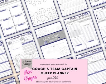 Printable Cheer Planner for Coach, Captain and Team Mom, Cheer Squad ...
