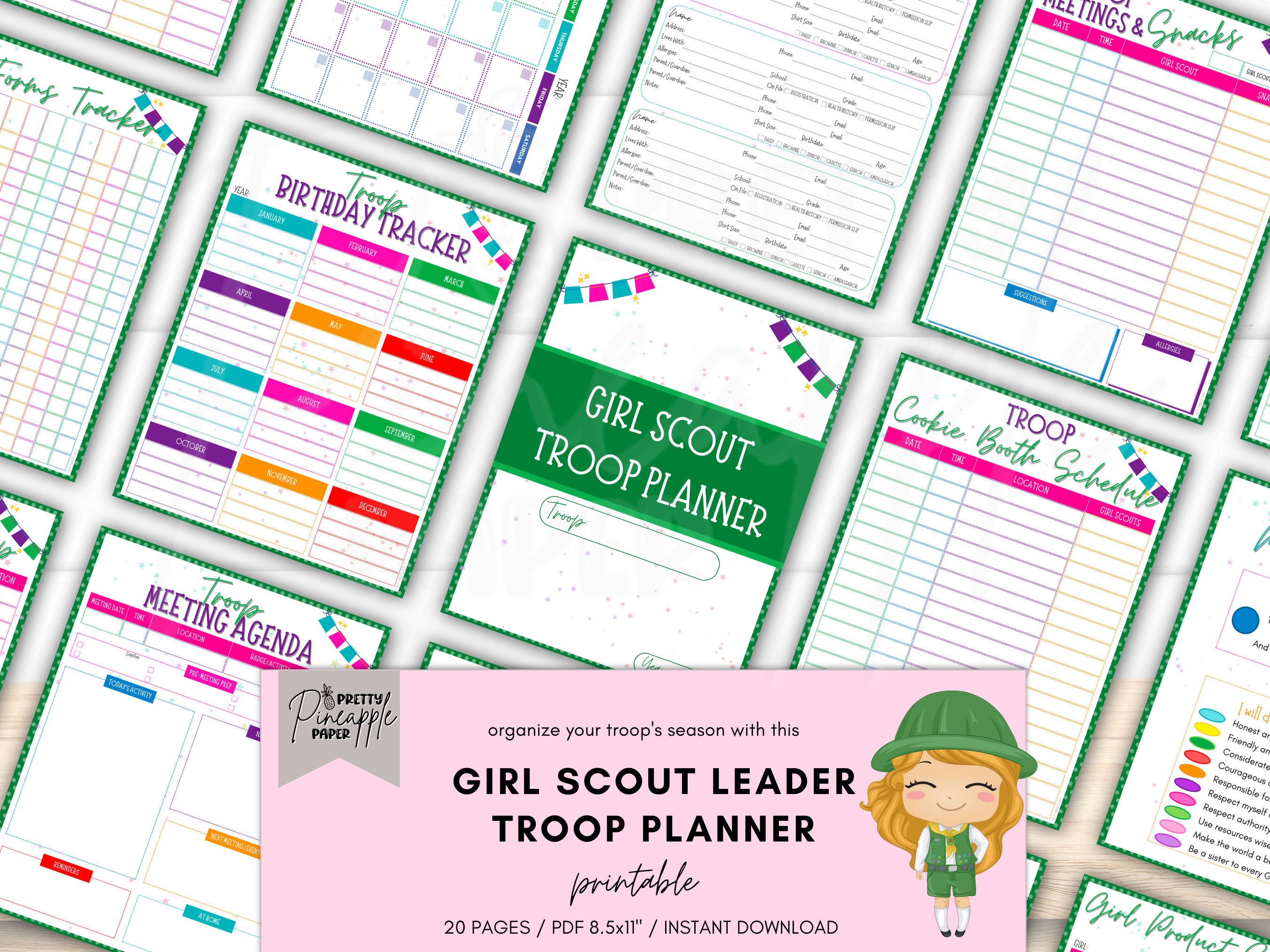 Printable Girl Scout Troop Leader Planner Meeting Notes - Etsy