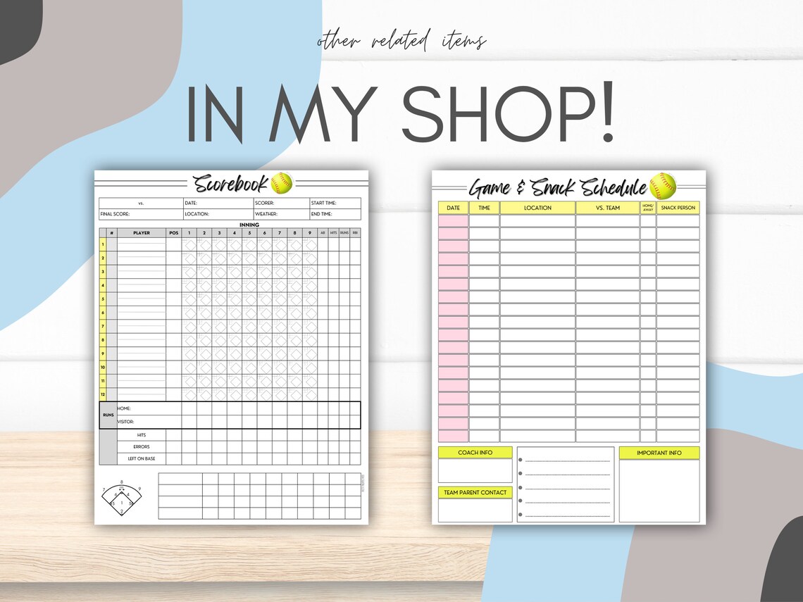 Editable Softball Roster Template, Game Day Team Info, Coach Planner ...