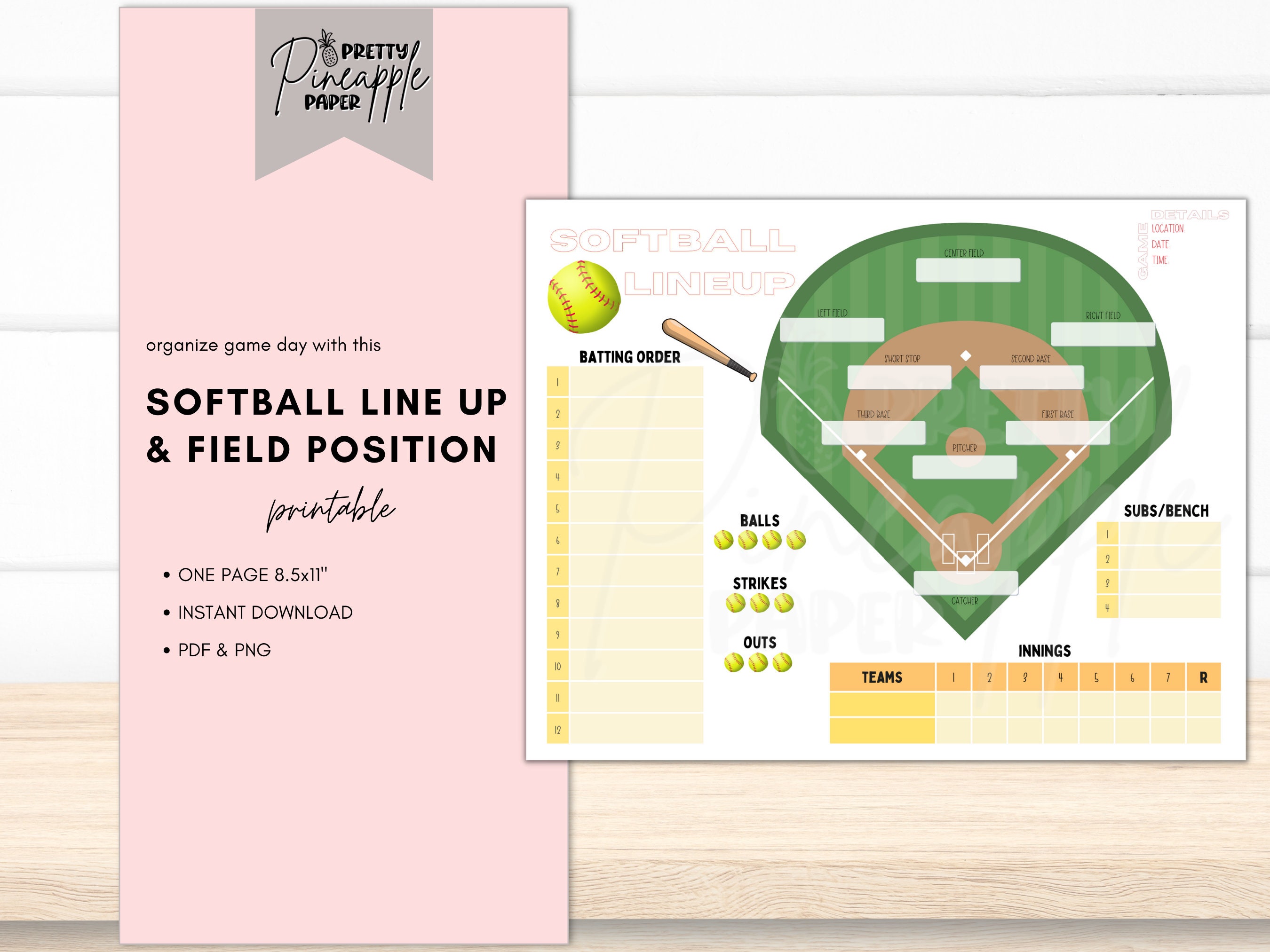 Softball Field Position Sheets Softball Field Position Sheets