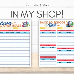 Printable Meet the Teacher Sign in Sheet, Instant Digital Download ...