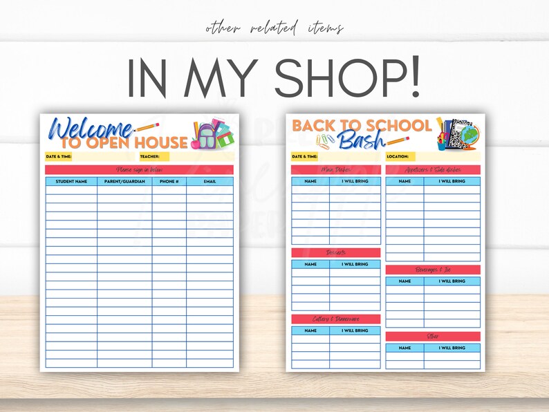 Printable Meet the Teacher Sign in Sheet, Instant Digital Download ...