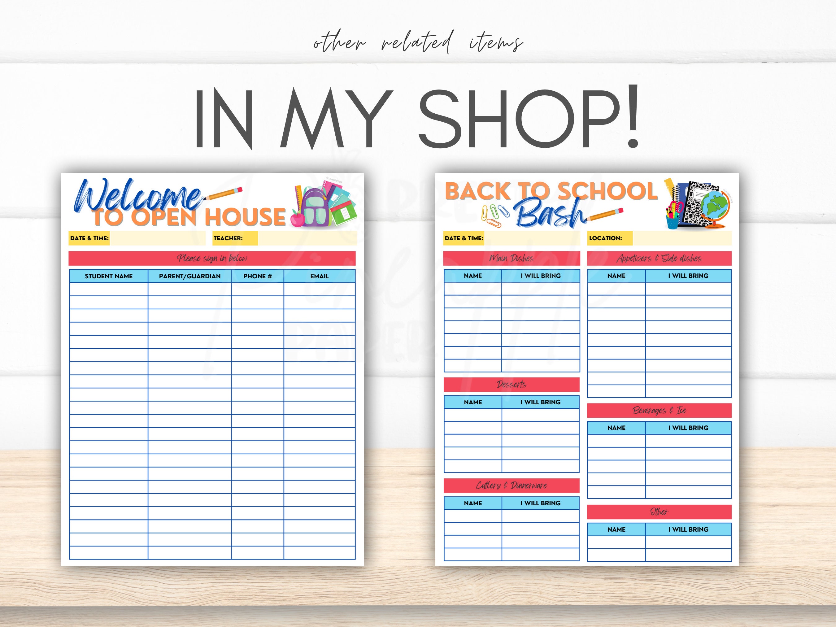 Printable Meet the Teacher Sign in Sheet, Instant Digital Download ...