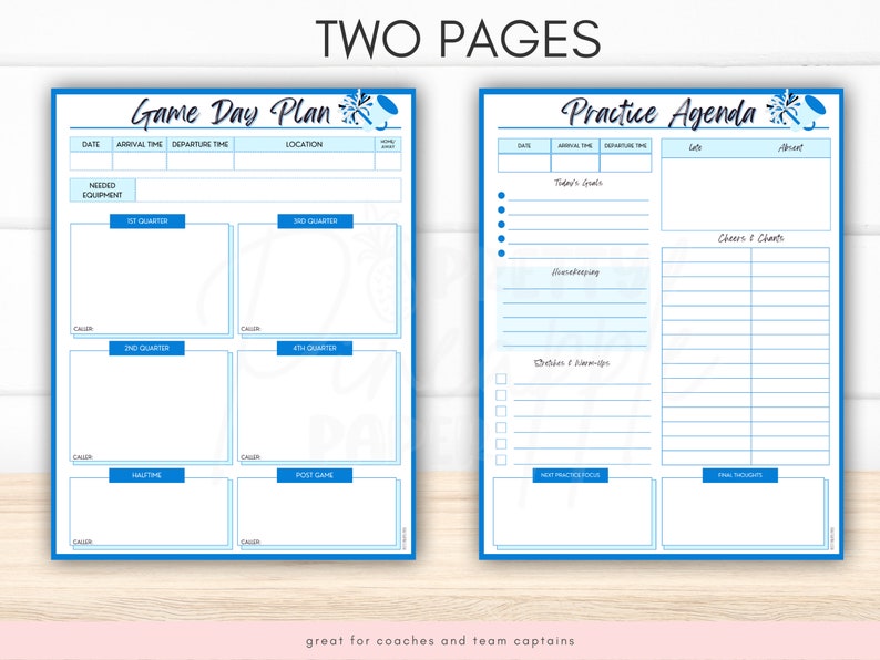 Printable Cheer Game Day Plan and Practice Agenda, Instant Download ...