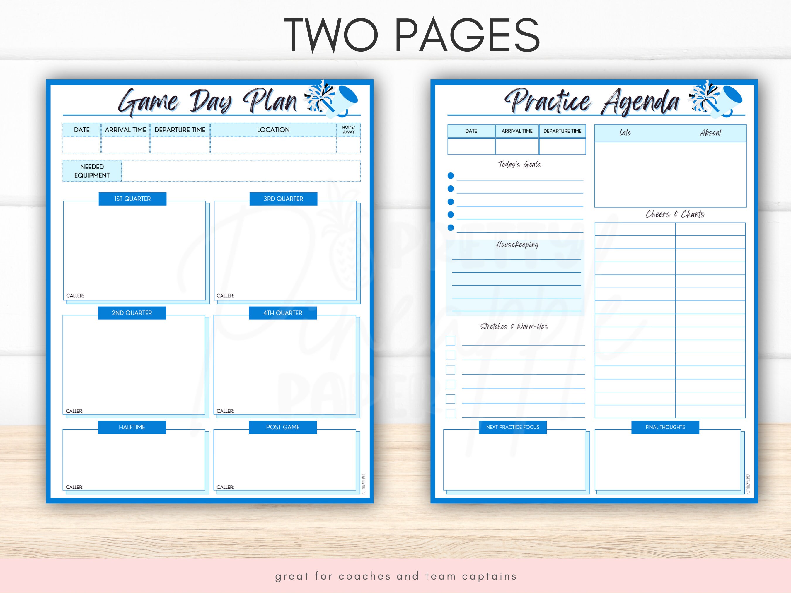 Printable Cheer Game Day Plan and Practice Agenda, Instant Download ...