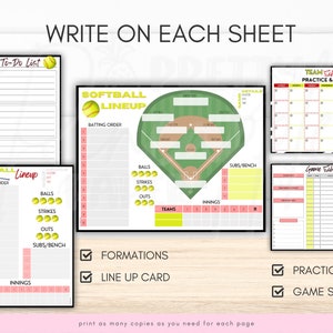 Printable Softball Team Management Planner for Coach and Team - Etsy