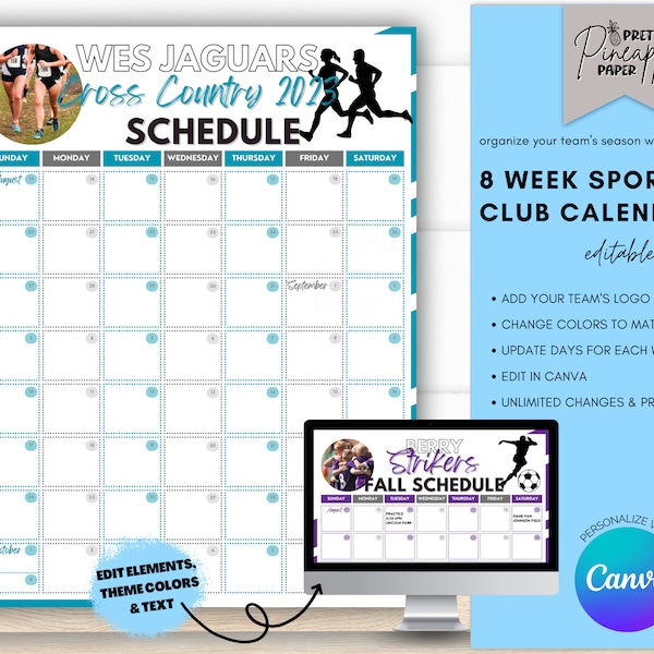 Basketball Game Calendar Template - Etsy