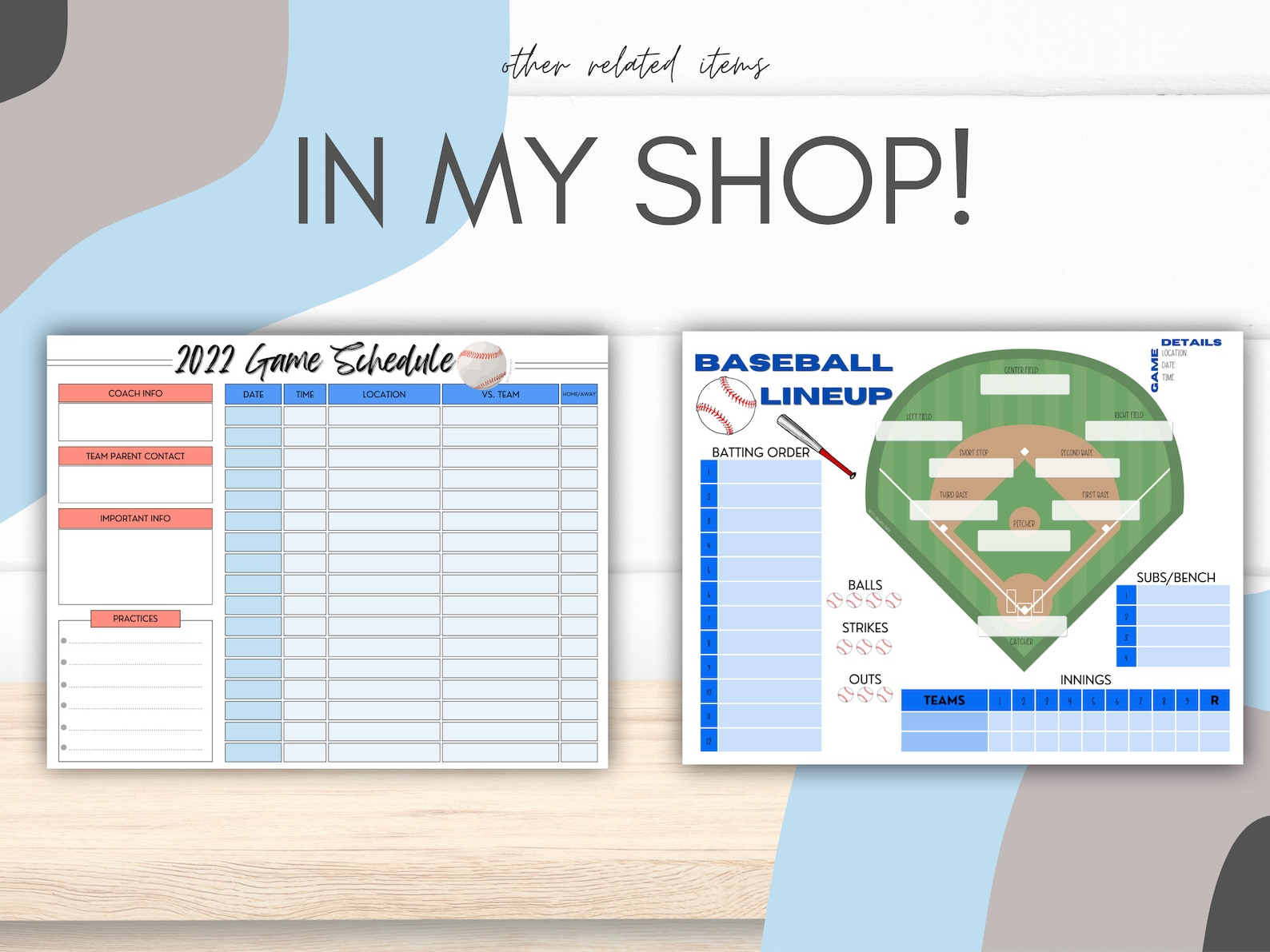 Editable Baseball Snack Sign up & Game Schedule Template Bundle ...