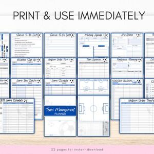 Printable Soccer Team Management Planner for Coach and Team Mom, Game ...