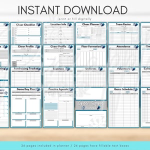Fillable Cheer Planner for Coach, Captain, Team, Game Sport Schedule ...