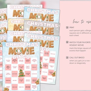 Christmas Movie Bingo Game, Printable Holiday Activity Game, Viewing ...