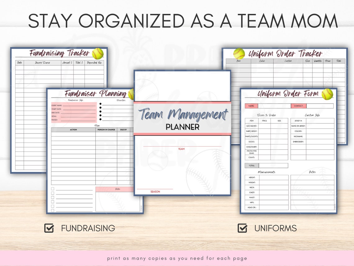 Printable Softball Team Management Planner for Coach and Team - Etsy
