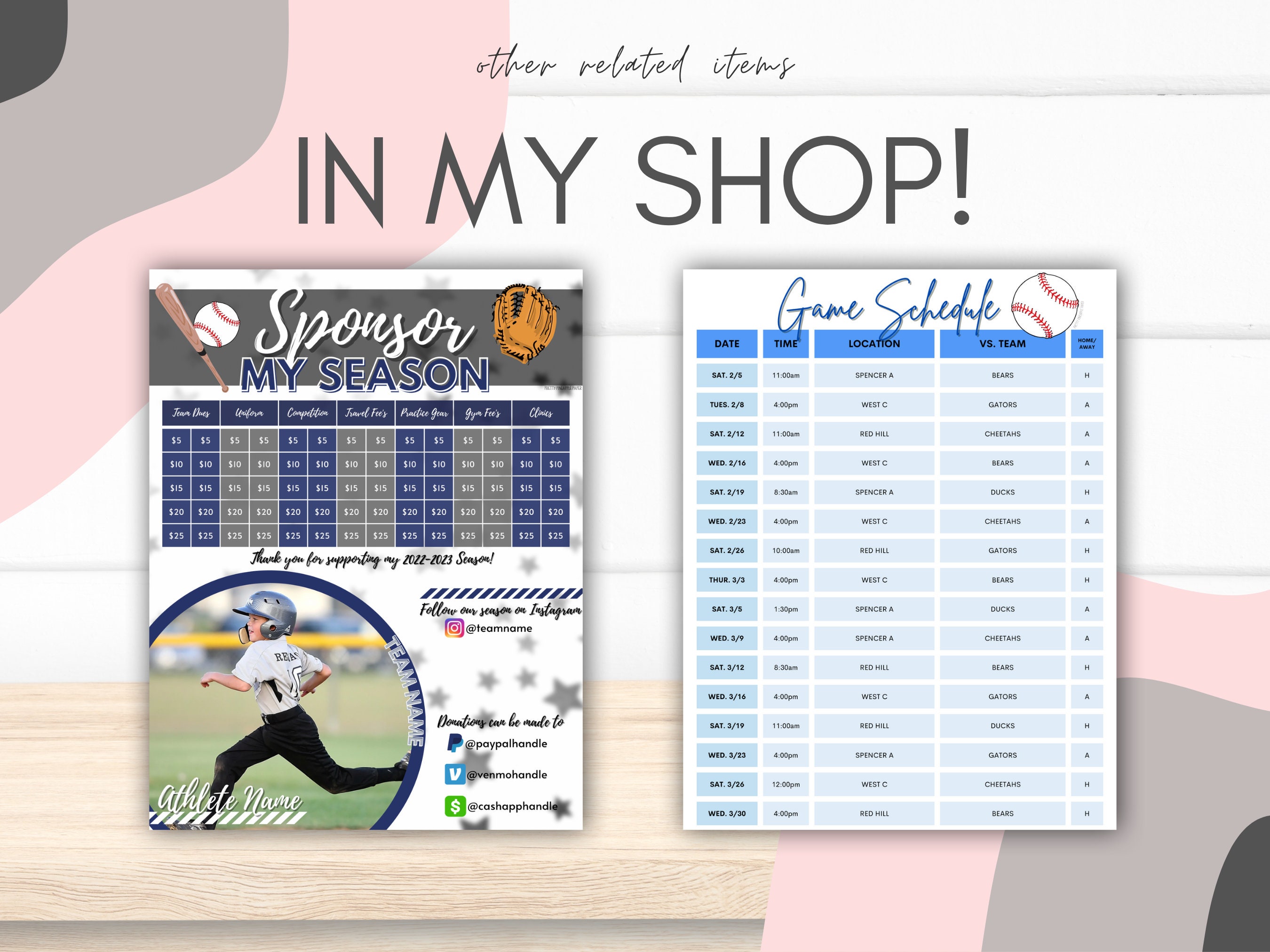 Printable Baseball Season Sign up Sheet Instant Download Template ...