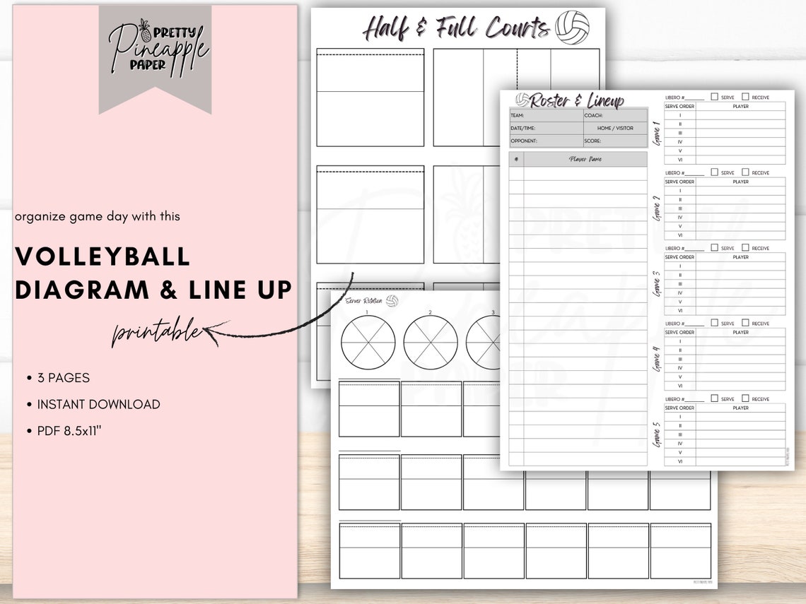 Printable Volleyball Diagrams, Server Rotation, Roster and Lineup ...