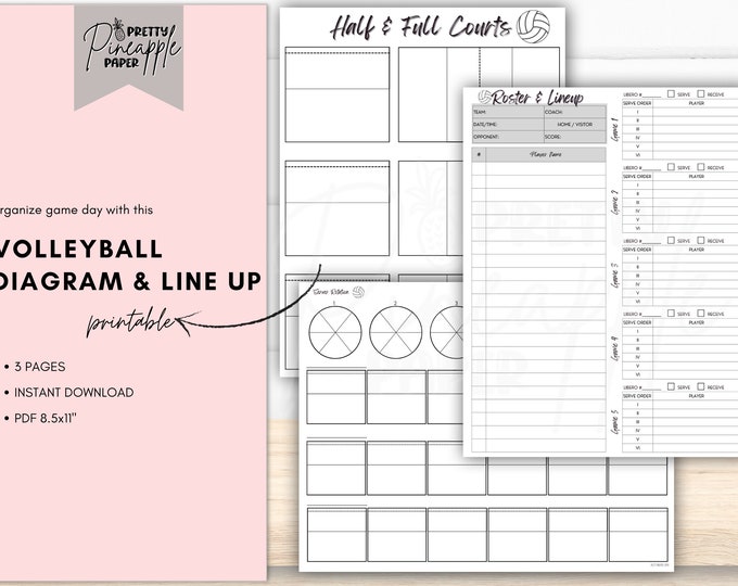 Printable Volleyball Diagrams, Server Rotation, Roster and Lineup ...