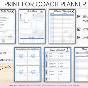 Printable Soccer Team Management Planner for Coach and Team - Etsy