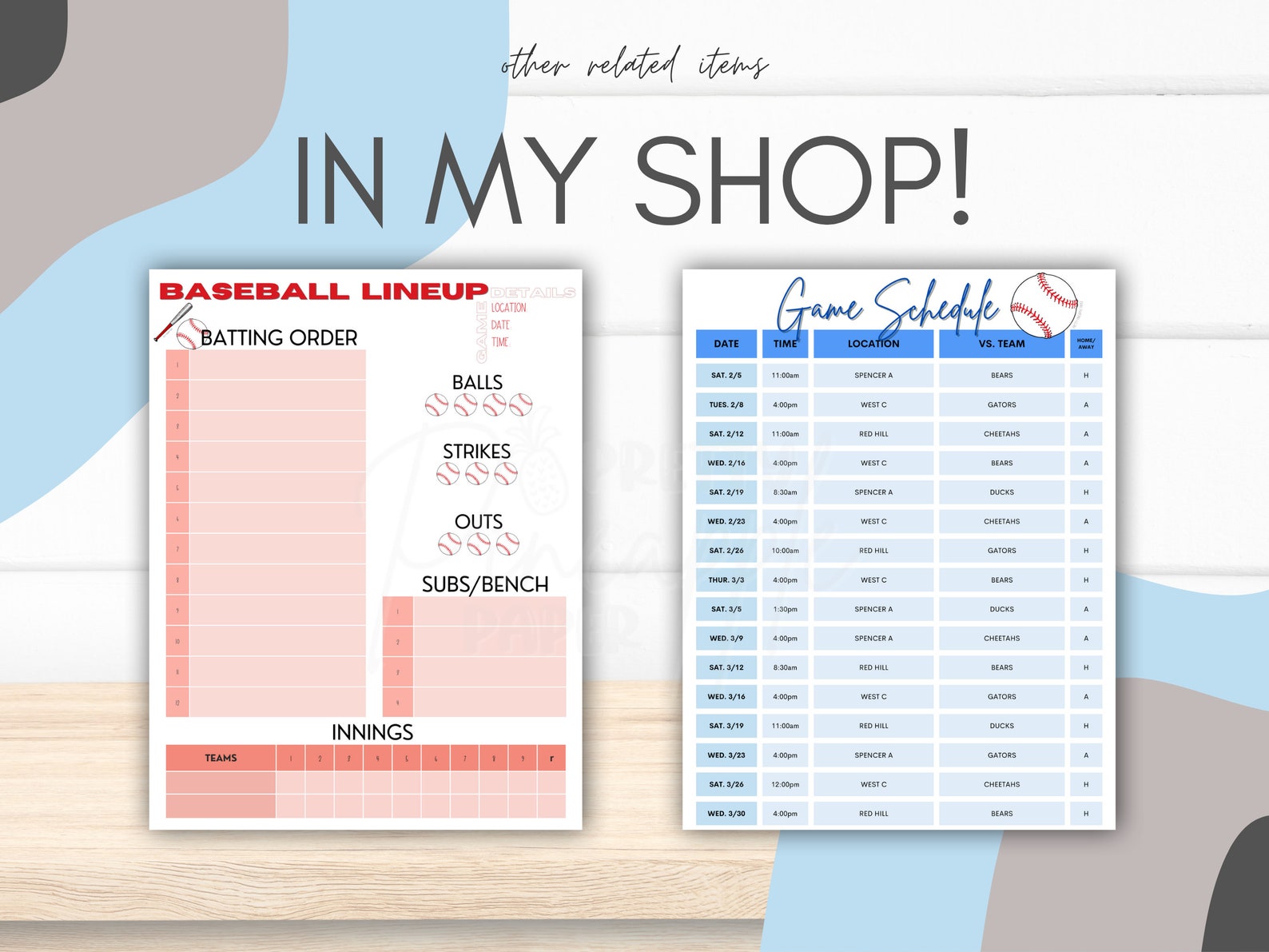 Editable Baseball Game Day Snack Schedule Template. Instant - Etsy