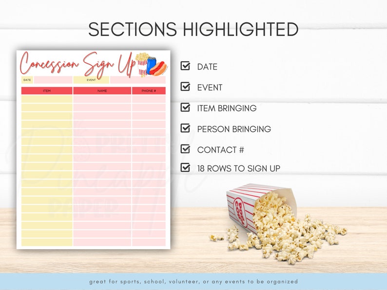 Editable Concession Stand Sign up Instant Download Printable - Etsy