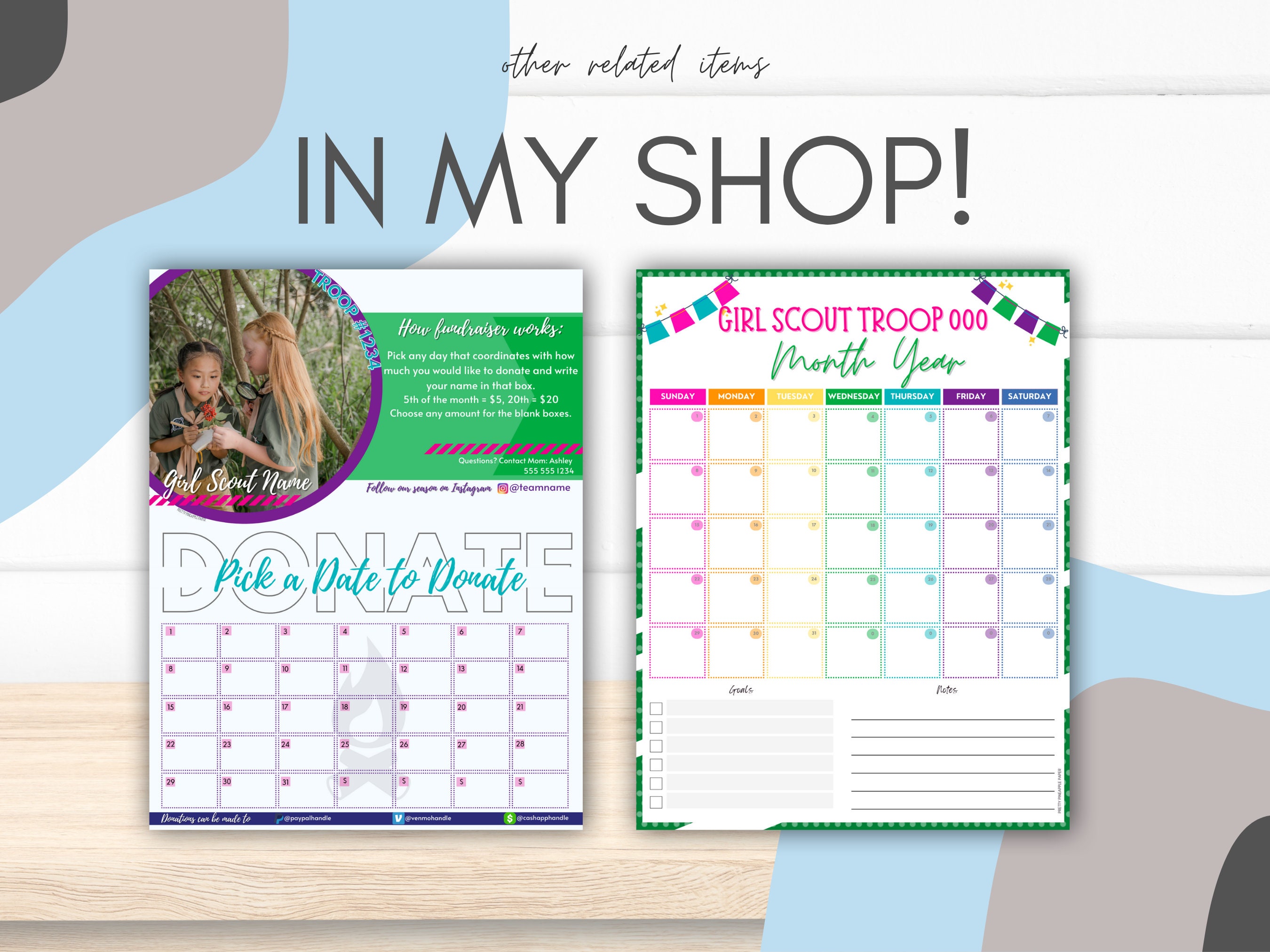 Editable Cub or Boy Scouts - Calendar Fundraiser Template, Pick a Date ...