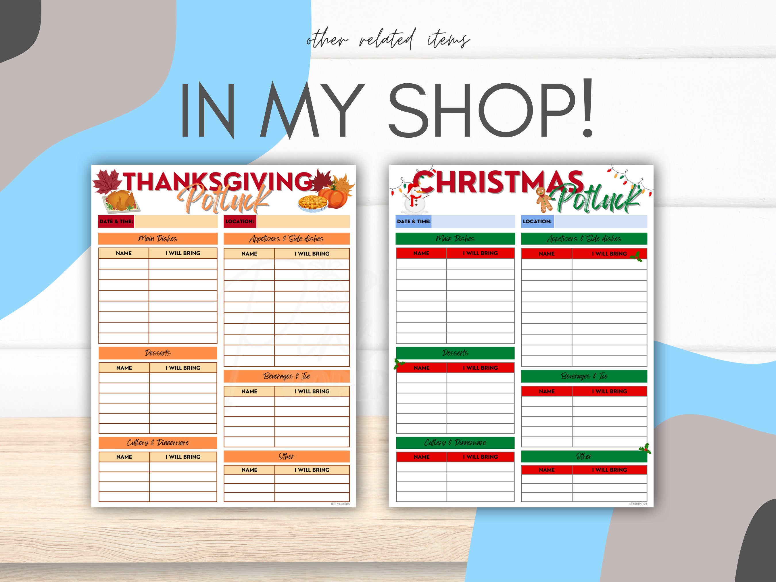 Editable Friendsgiving Feast Party Sign up Sheet, Instant Digital ...