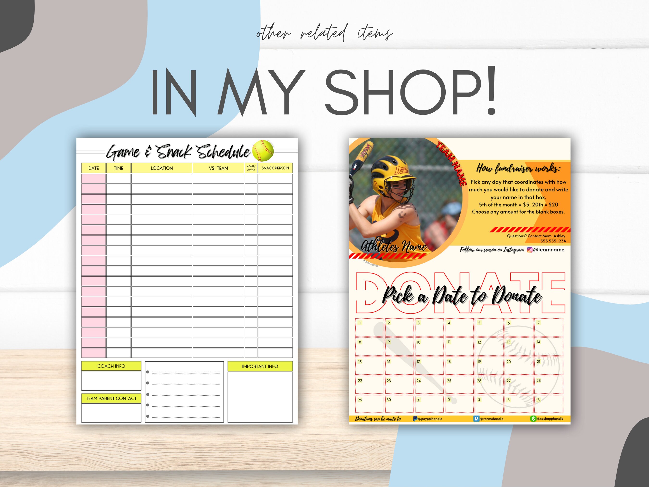 Editable Softball Season Planner Sheet, Instant Digital Download, Edit ...