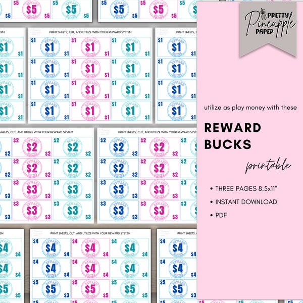 Reward Bucks Template - Etsy