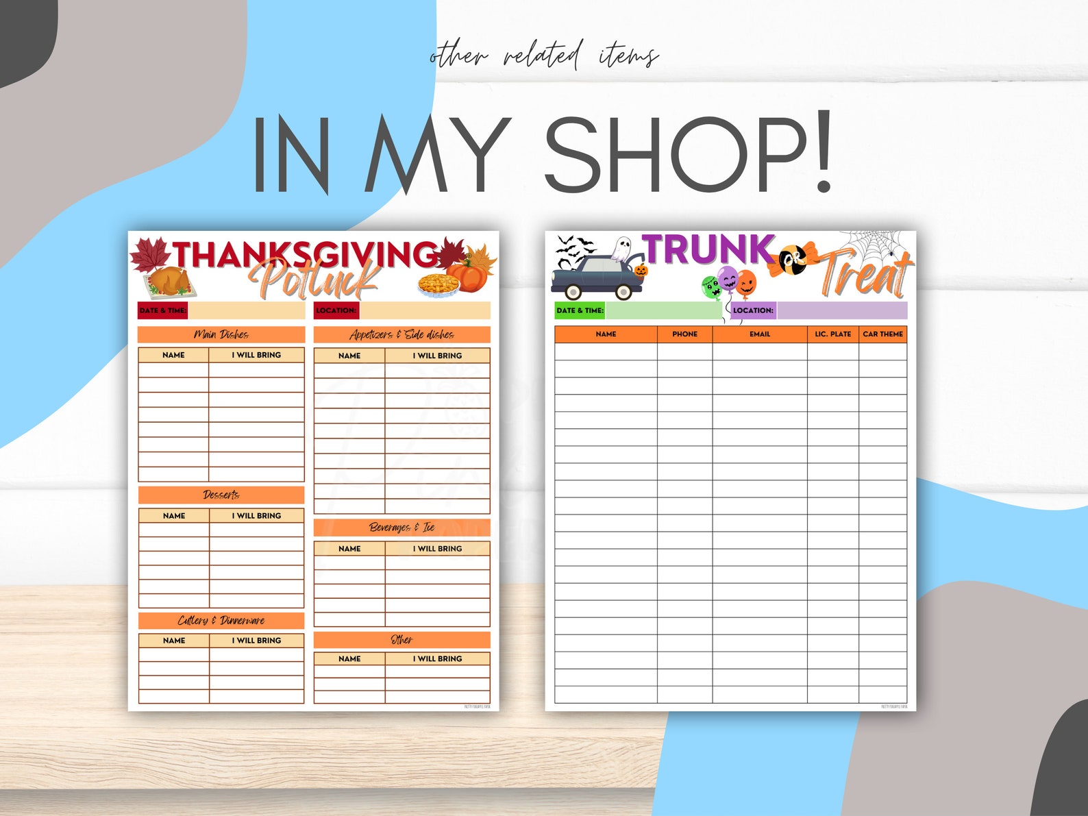 Editable Fall Festival Sign up Sheet, Instant Digital Download, Edit in ...
