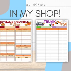 Editable Fall Festival Sign up Sheet, Instant Digital Download, Edit in ...