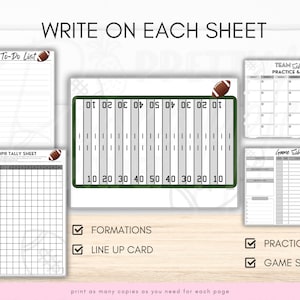 Printable Football Team Management Planner for Coach and Team - Etsy