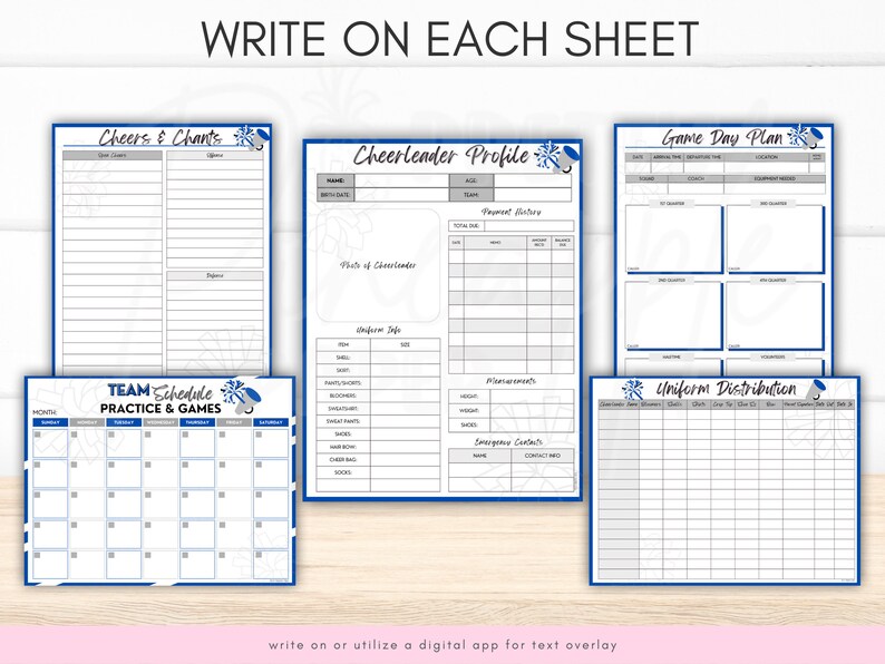 Printable Cheer Coach Planner, Cheerleading Squad, Coordinator, Game ...