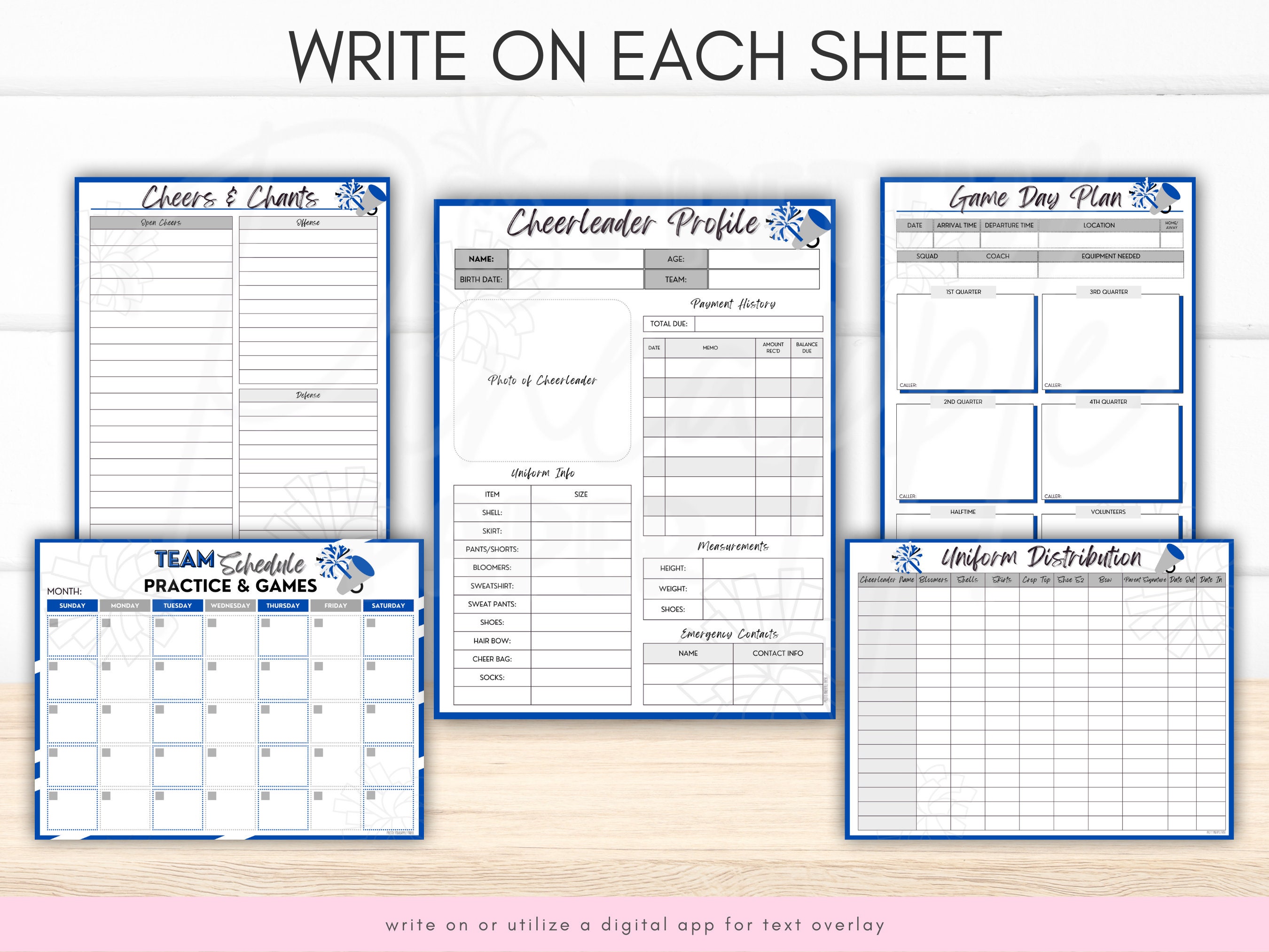 Printable Cheer Coach Planner, Cheerleading Squad, Coordinator, Game ...