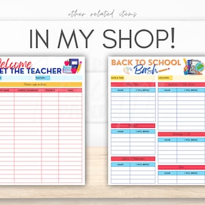 Printable School Open House Sign in Sheet, Instant Digital Download ...