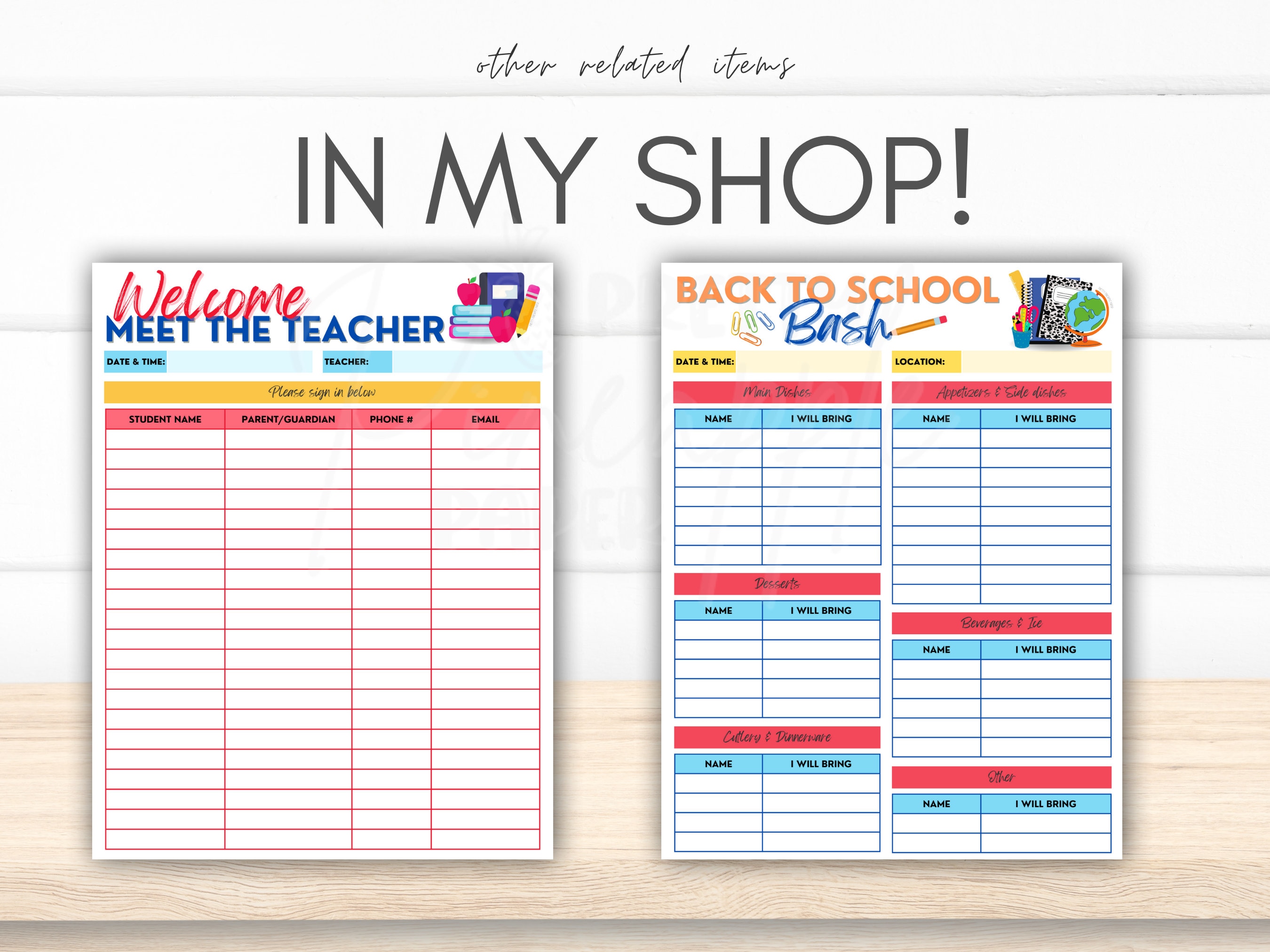 Printable School Open House Sign in Sheet Instant Digital - Etsy